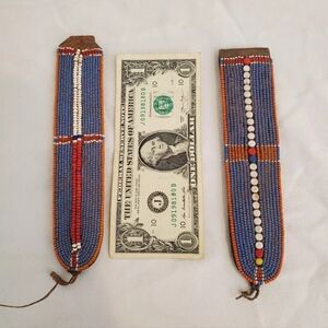 Jewelry | African Maasai Beaded Ear Flaps Handmade Hand Beaded Leather ...